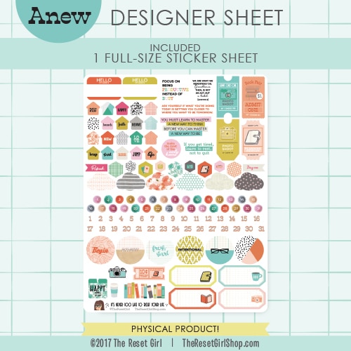 Designer Sheet – Anew Edition