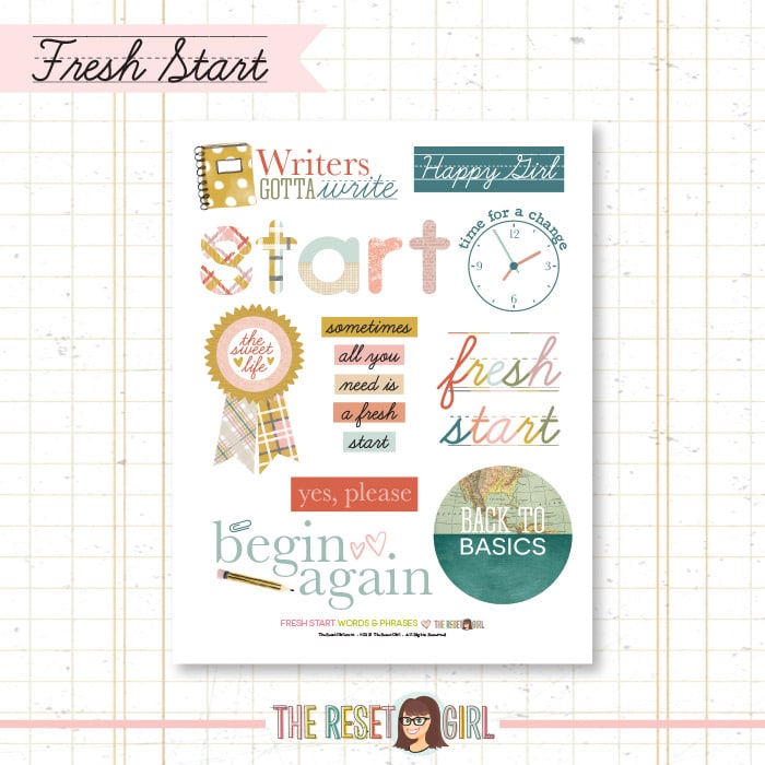 Words & Phrases >> Fresh Start Collection