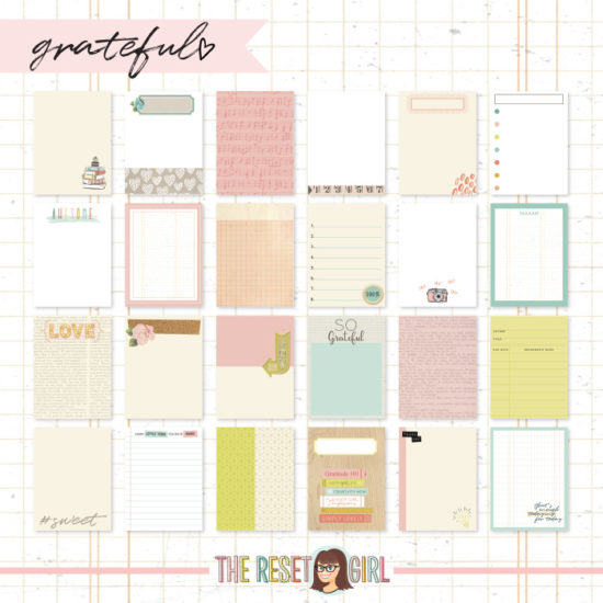 Journal Cards >> Grateful Edition - The Reset Girl