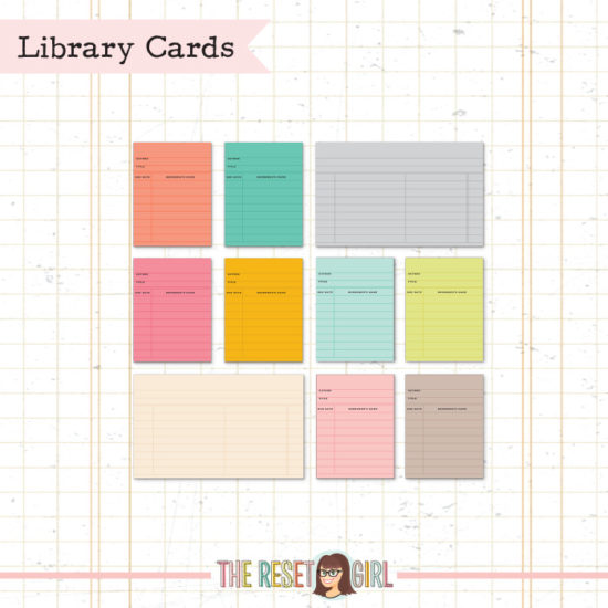 Journal Cards >> Library Designer Cards - The Reset Girl