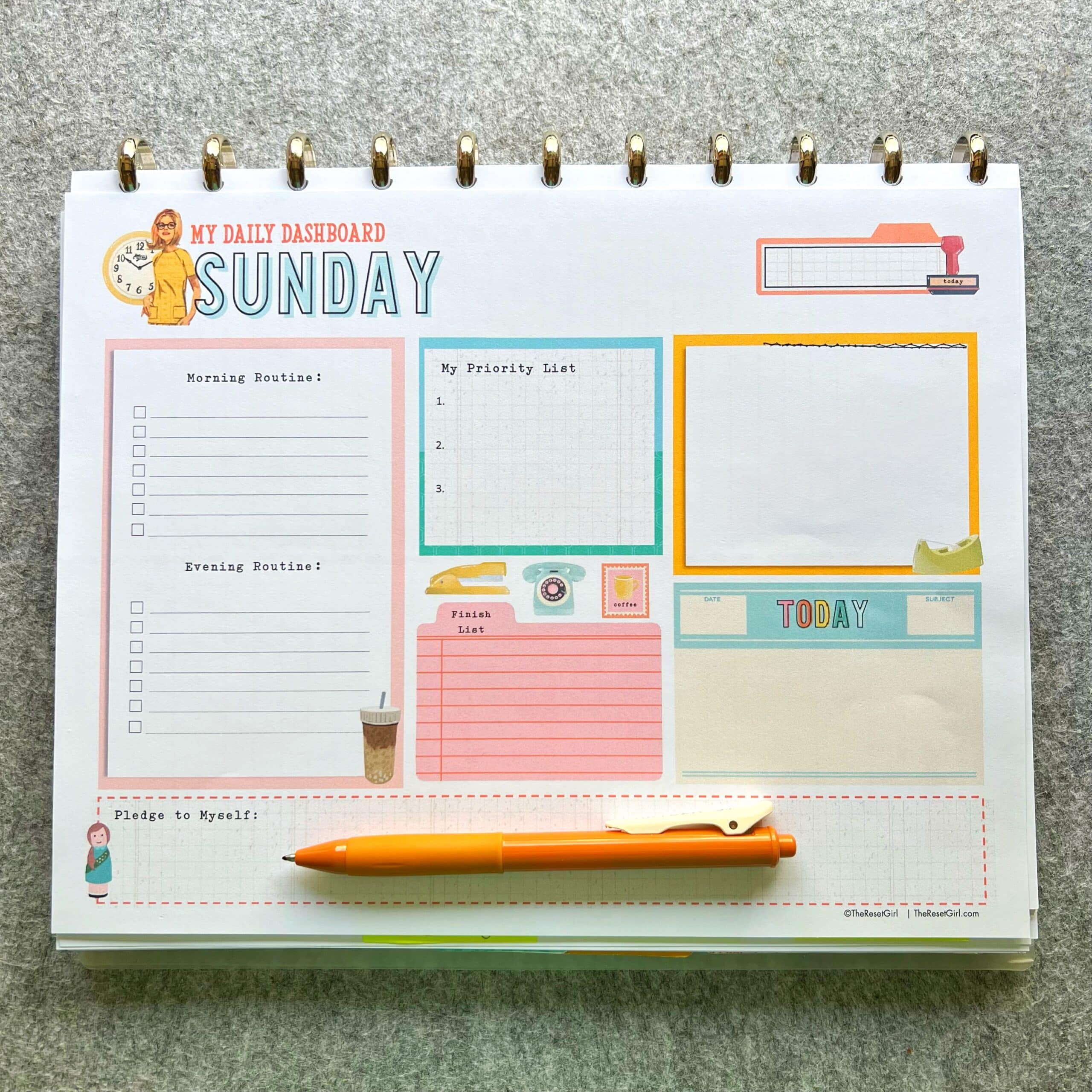 My Daily Dashboards – Printable Planner Sheets: Girl Friday Edition