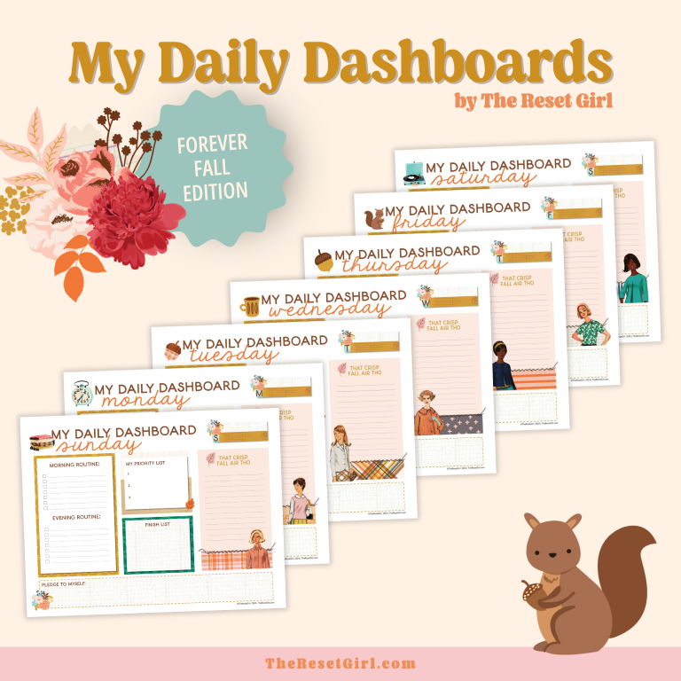My Daily Dashboards – Printable Planner Sheets: Forever Fall