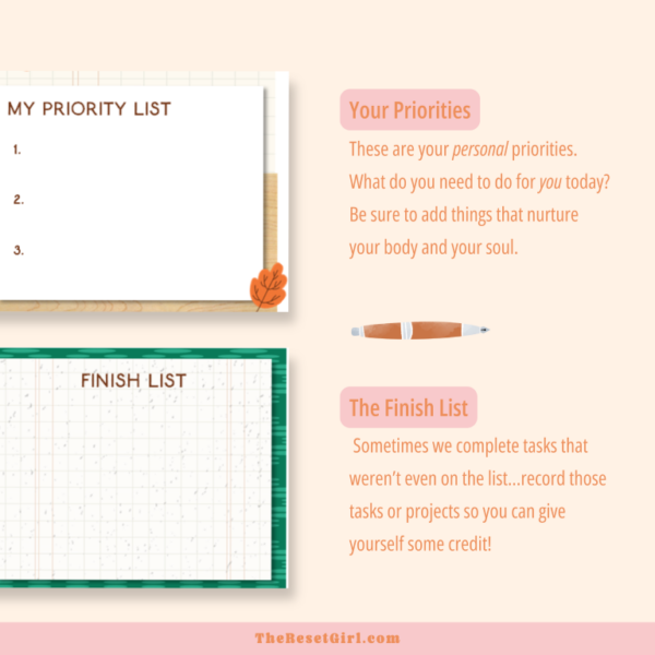 My Daily Dashboards – Printable Planner Sheets: Forever Fall
