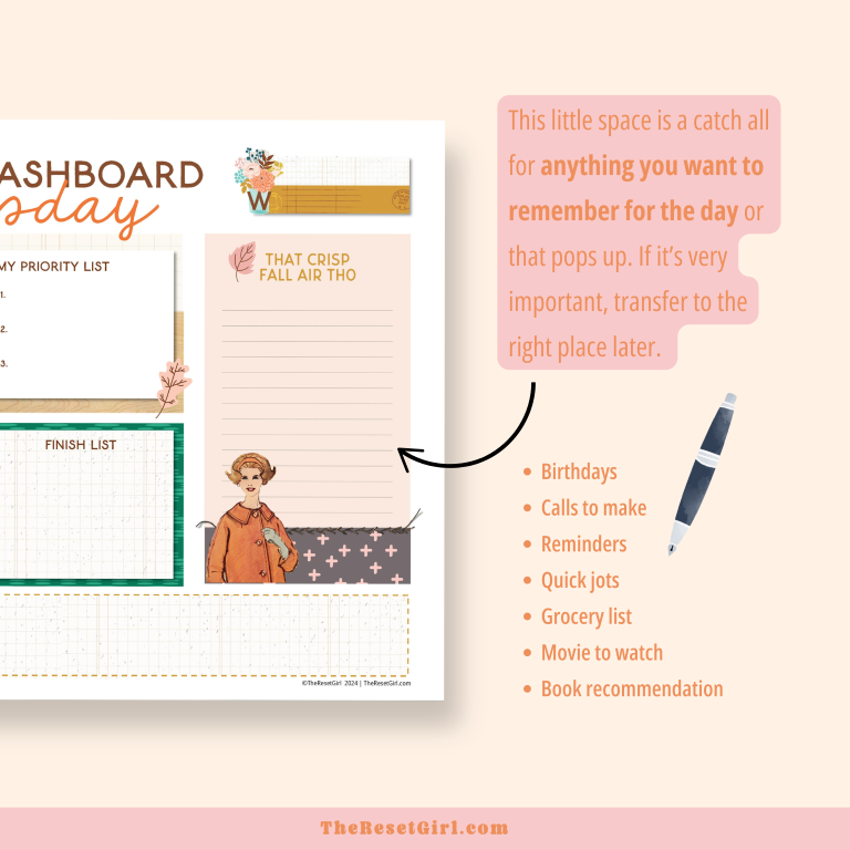 My Daily Dashboards – Printable Planner Sheets: Forever Fall