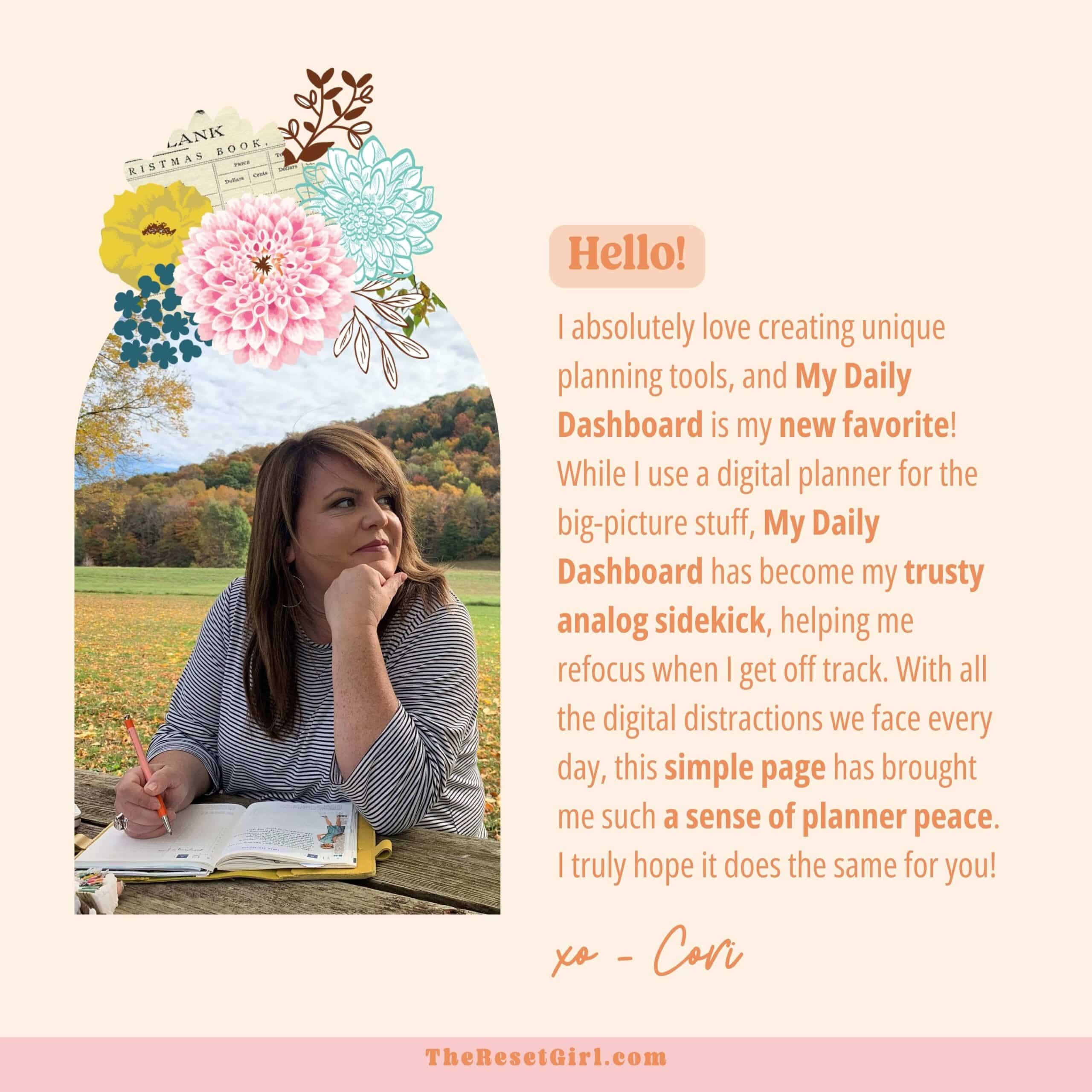 My Daily Dashboards – Printable Planner Sheets: Thankfully Yours