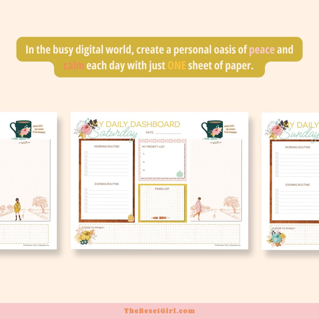 My Daily Dashboards – Printable Planner Sheets: Thankfully Yours