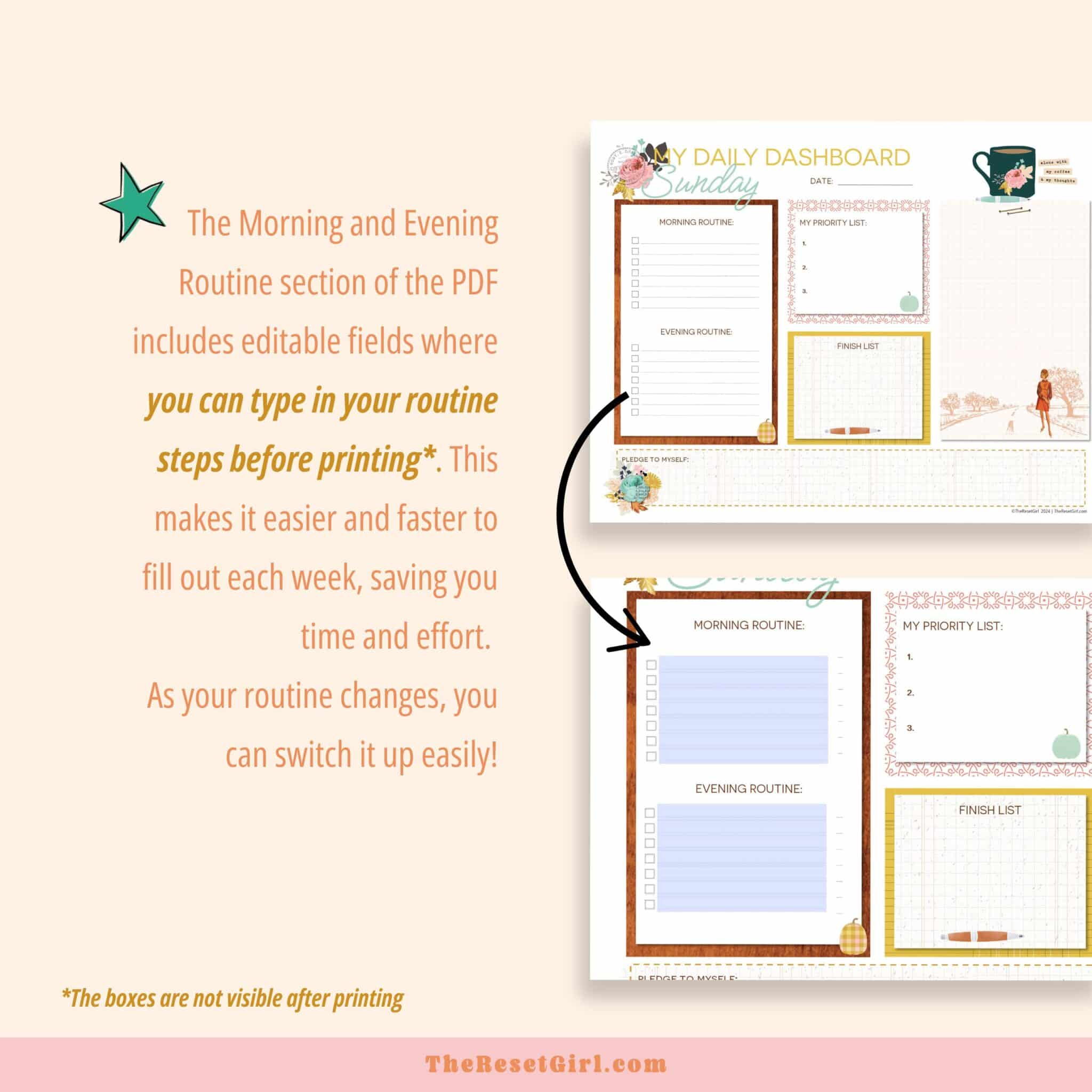 My Daily Dashboards – Printable Planner Sheets: Thankfully Yours