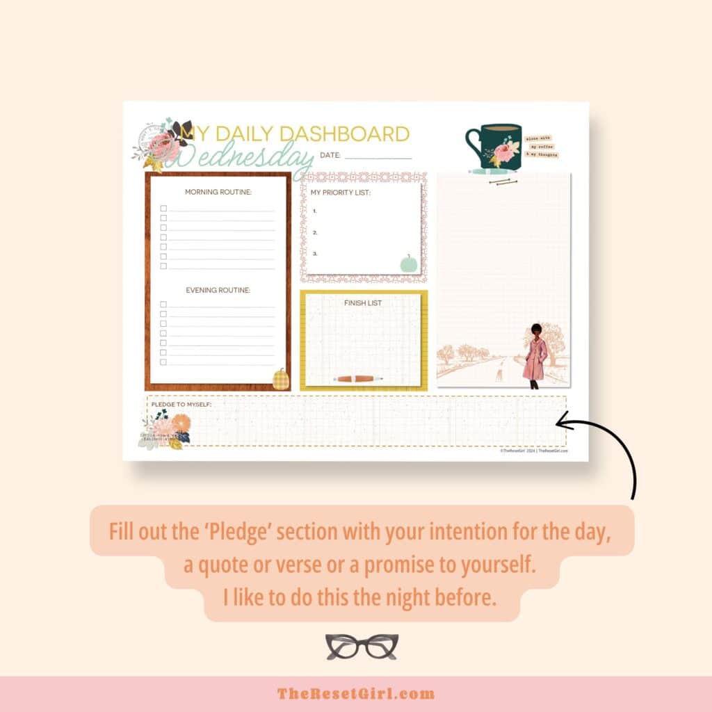 My Daily Dashboards – Printable Planner Sheets: Thankfully Yours